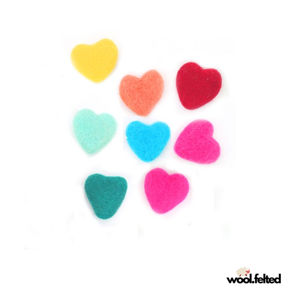 Handcrafted Felt Heart Shapes - 5cm (50pack) - Wool Felt Craft ...