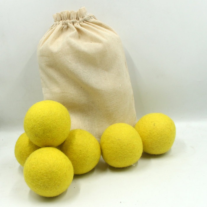 Handcrafted Yellow colored Wool Dryer Balls - Wool Felt Craft ...