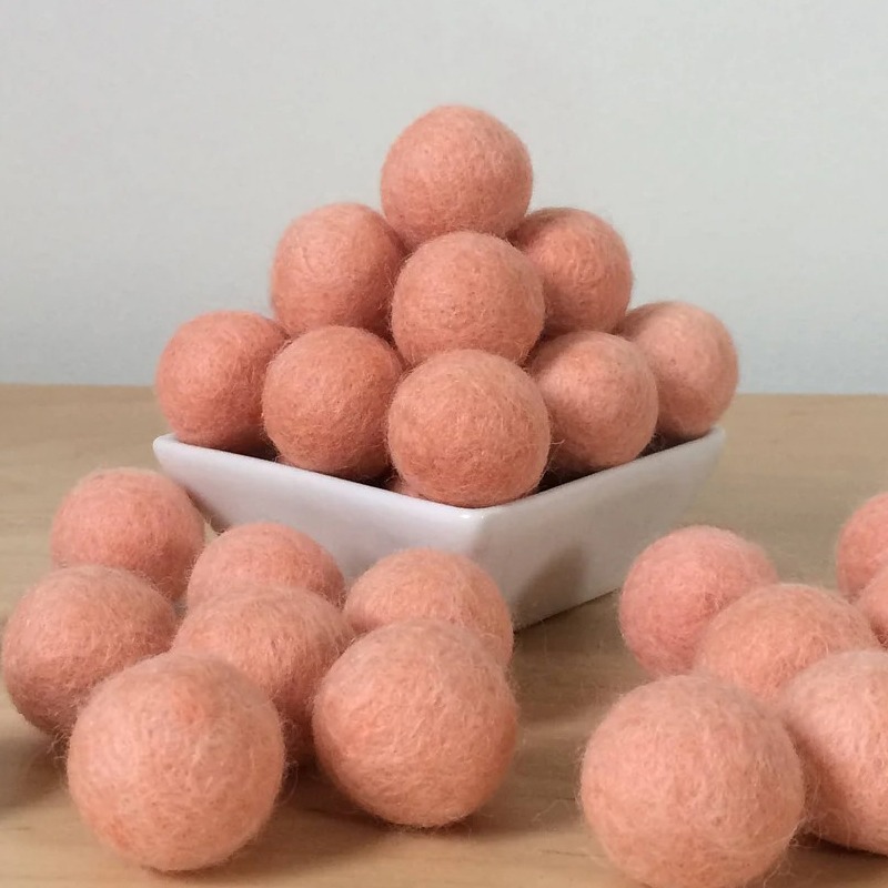 Handcrafted Peach - Color Felt Ball for DIY Craft, Garland and decor ...